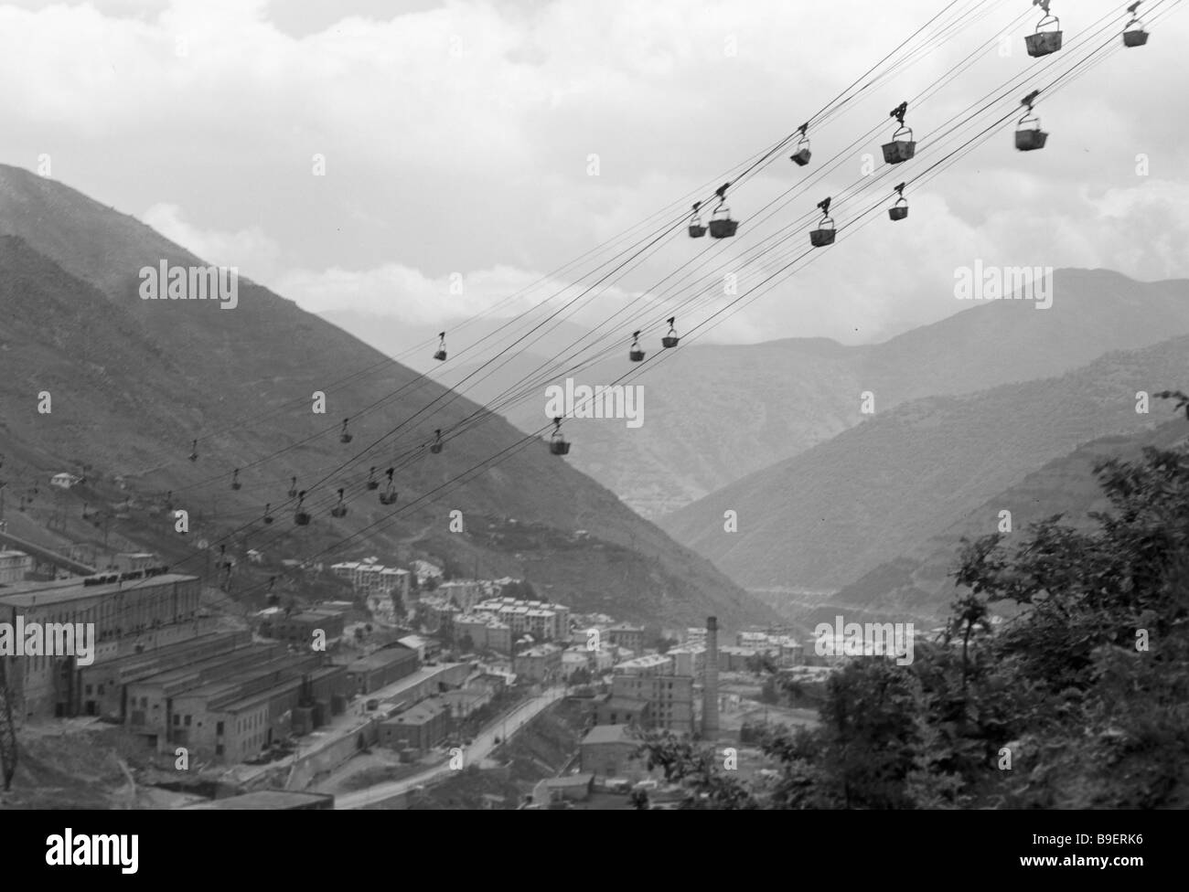 A tramway for ore transportation from Kadjaransky mine to a washhouse ...