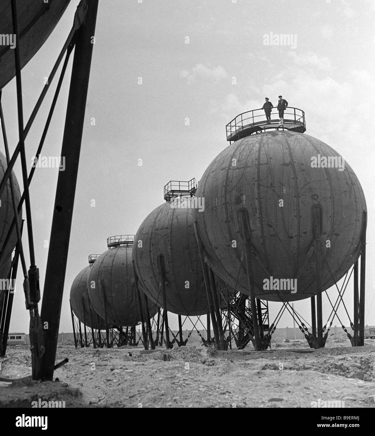 Spherical vessel for gas keeping at the Sumgait Chemical Combine Stock ...