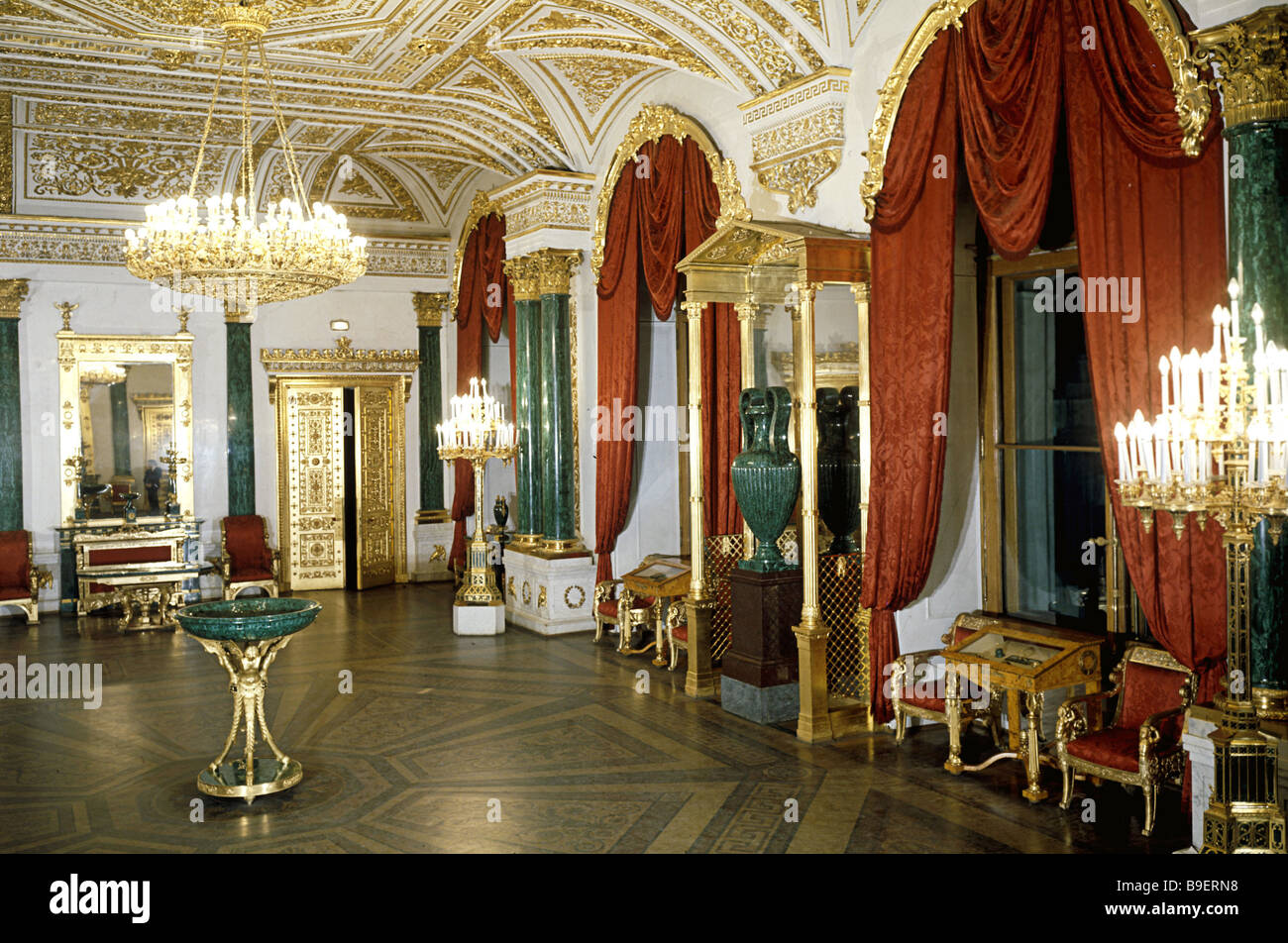 Malachite hall Winter Palace the Hermitage Stock Photo - Alamy