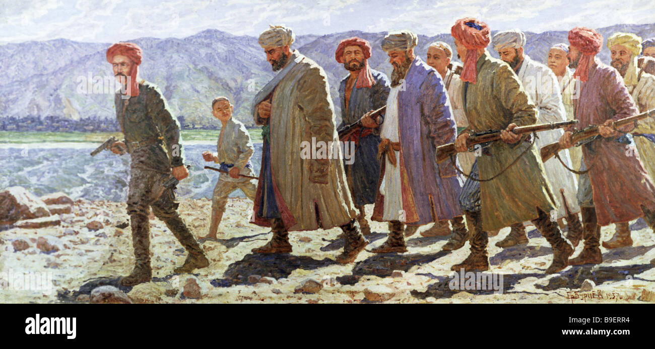 A reproduction of E Burtsev s painting Capture of Ibragim Bek From the ...