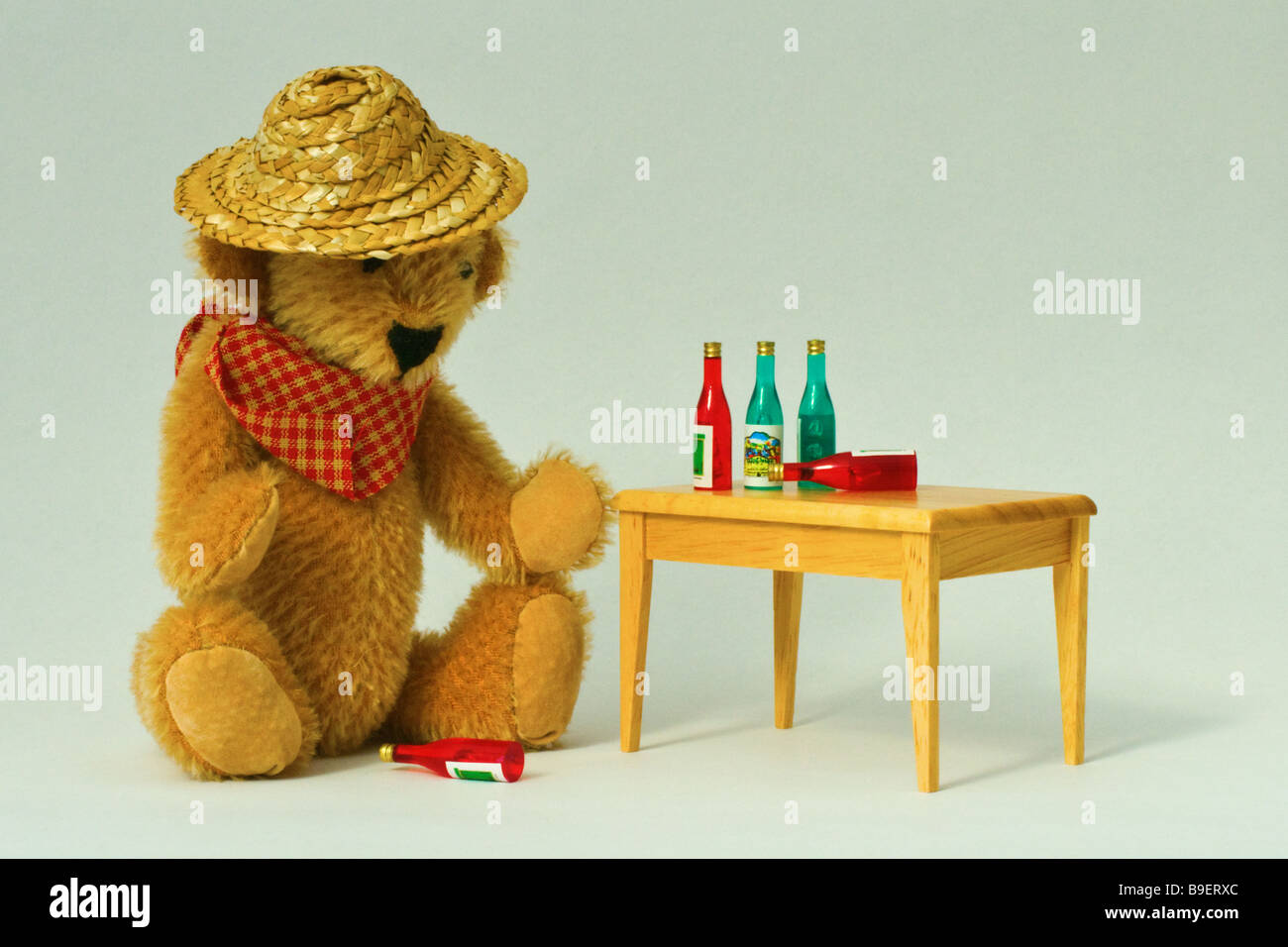 Miniature teddy bear home drinking (Mini Bear Collection Stock Photo ...