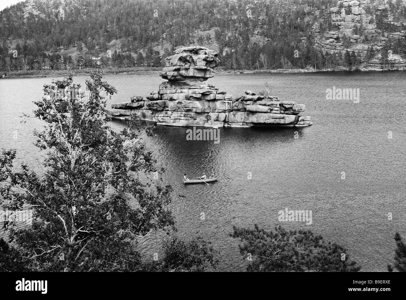 The Sphinx rock on lake Shchuchye Stock Photo - Alamy