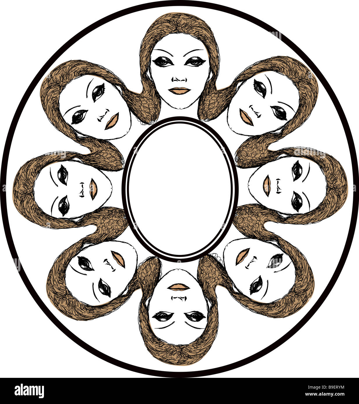 Beautiful woman drawing pattern hi-res stock photography and images - Alamy