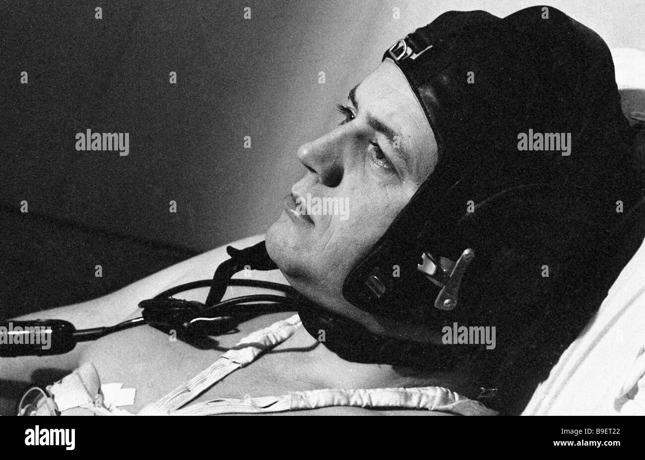 Space pilot Vladislav Volkov undergoes medical examination Stock Photo ...