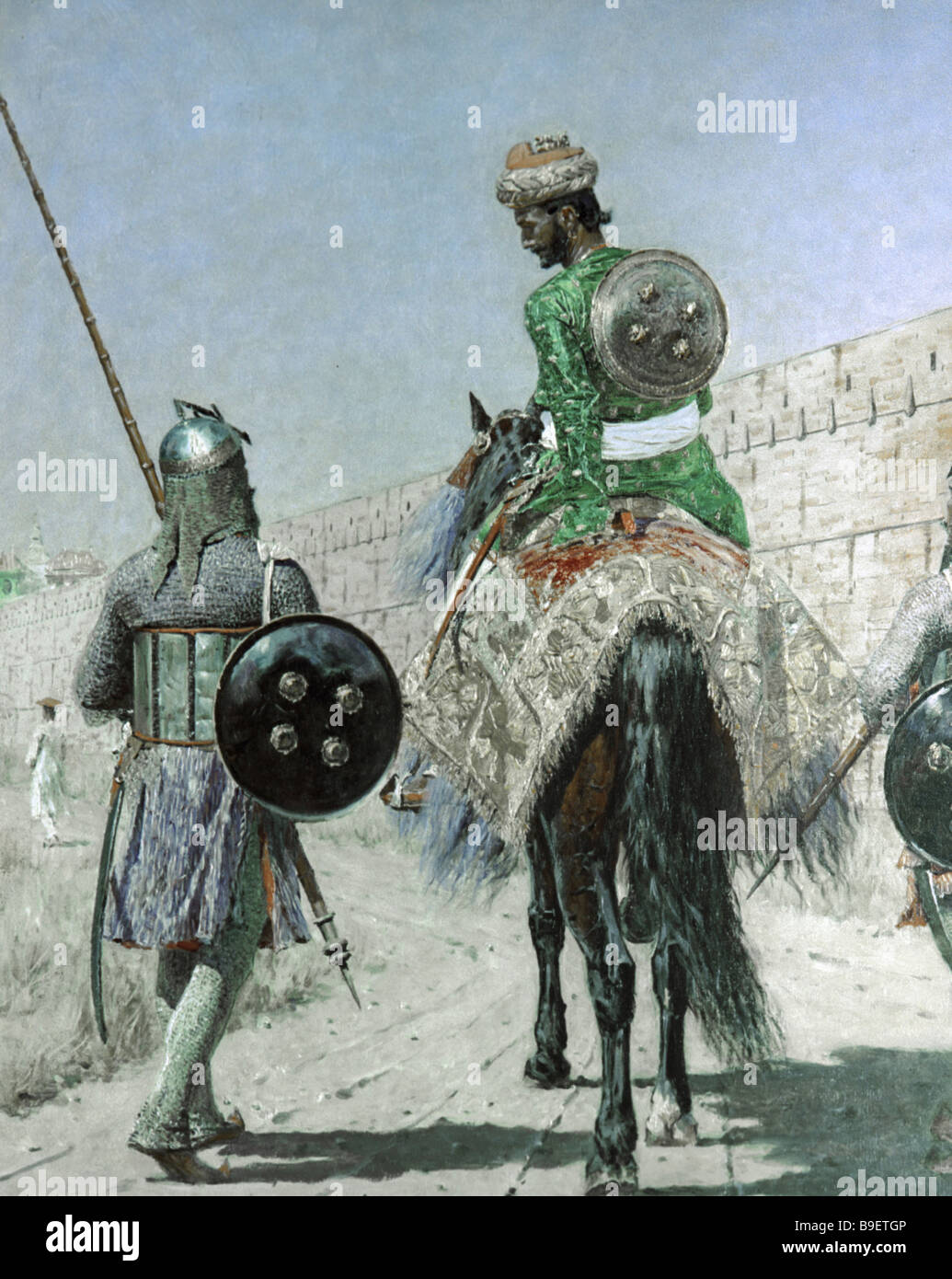 Mounted warrior in Jaipur by Vasily Vereshchagin reproduction ...