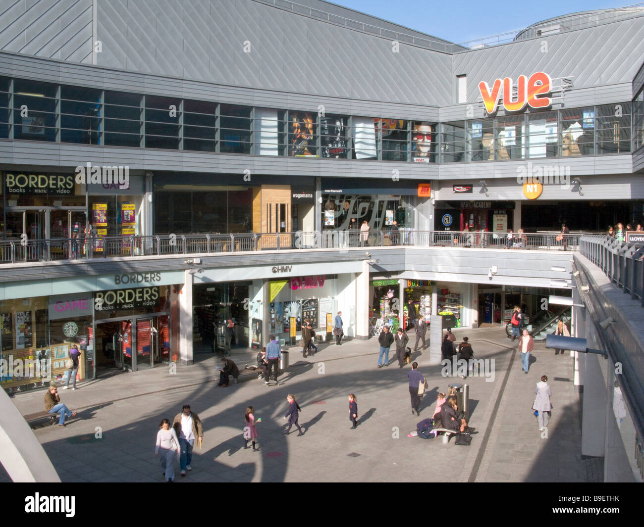 Shoppers walking around N1 shopping mall, Islington, London,UK.Photo ...