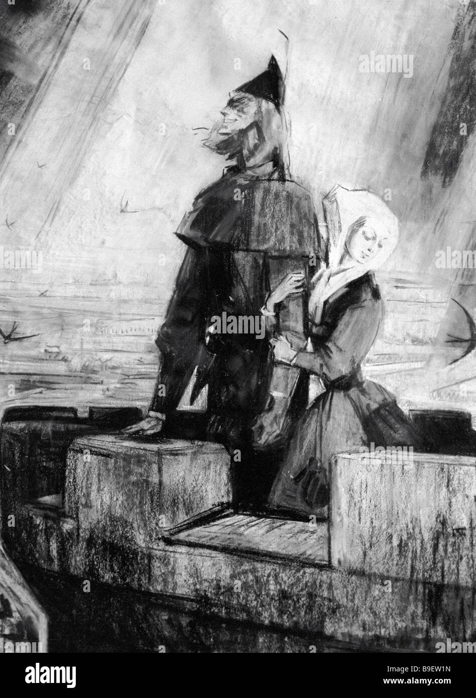 A reproduction of Pavel Bunin s illustration Thyl and Nele on the Tower ...