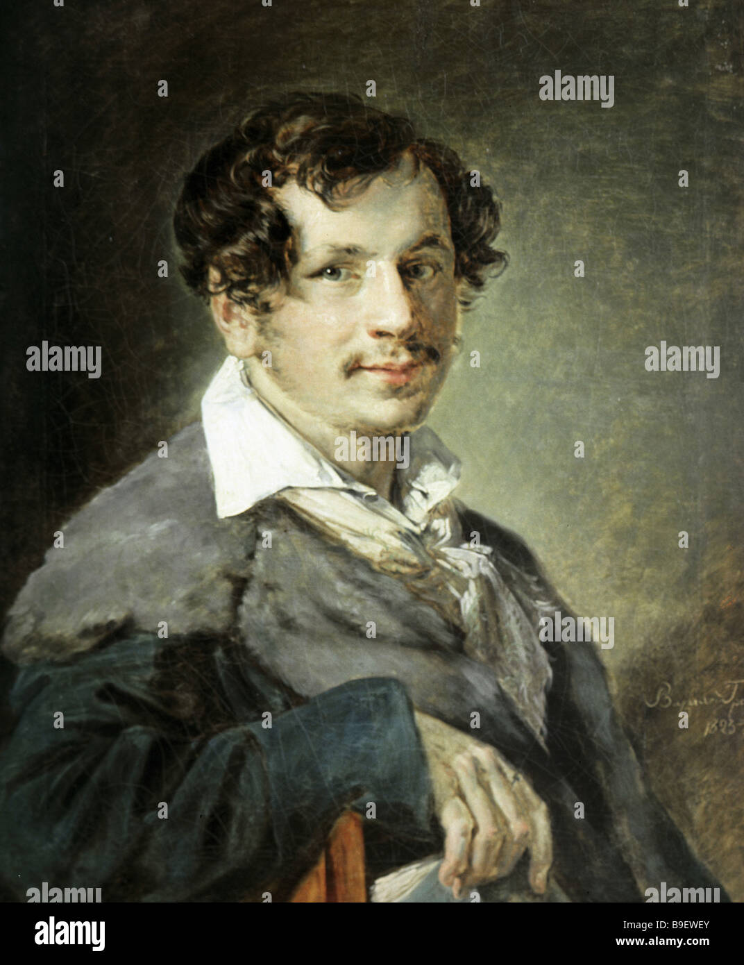 A reproduction of the portrait of Bulakhov by Vasily Tropinin from the ...