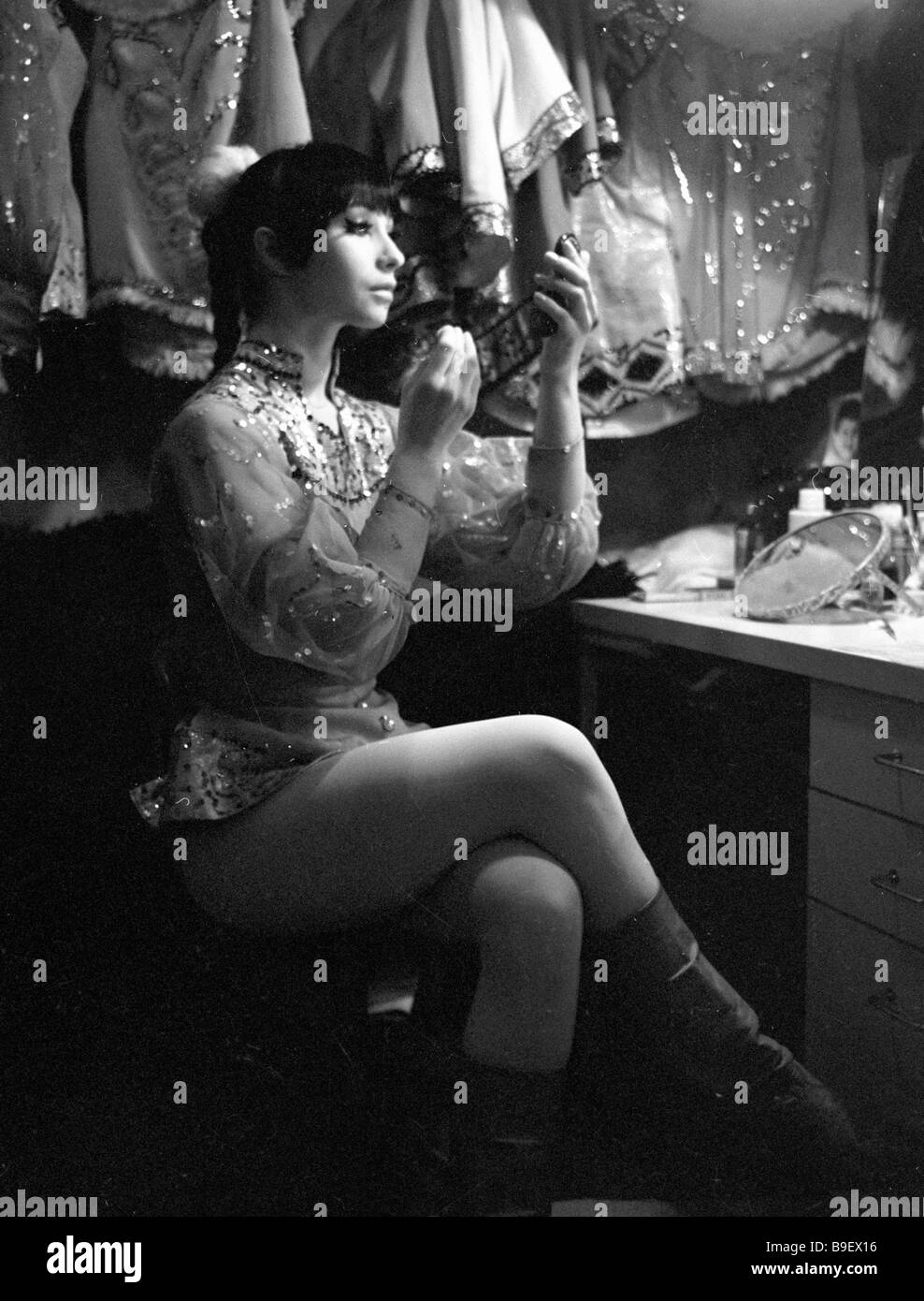 Circus performer in makeup room Stock Photo - Alamy