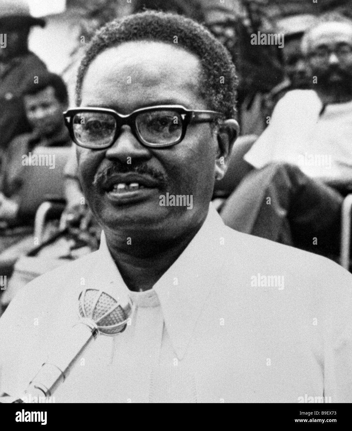 Angolan President Agostinho Neto urging a rally to fight for the ...