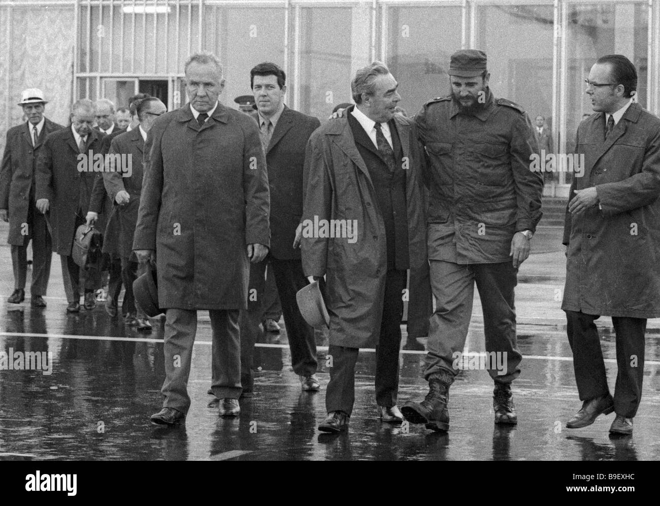 CPSU Central Committee General Secretary Leonid Brezhnev second right ...