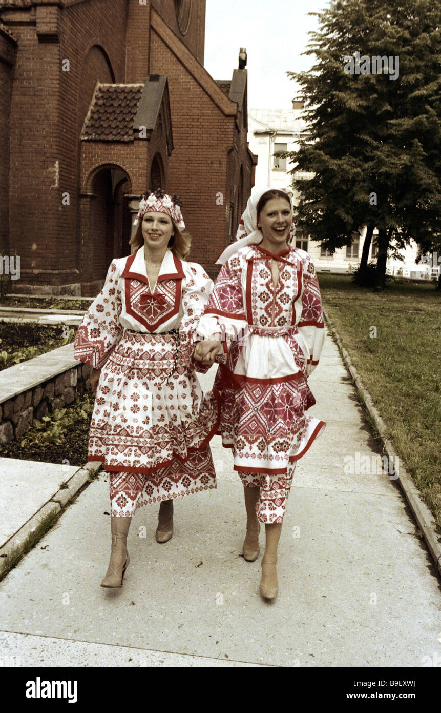 Models at the Minsk Fashion House demonstrating women s clothes made of ...