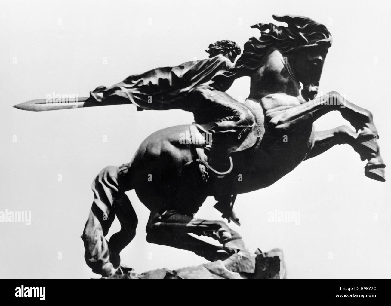 A monument to Armenian epic hero David Sasunsky in Yerevan Stock Photo ...