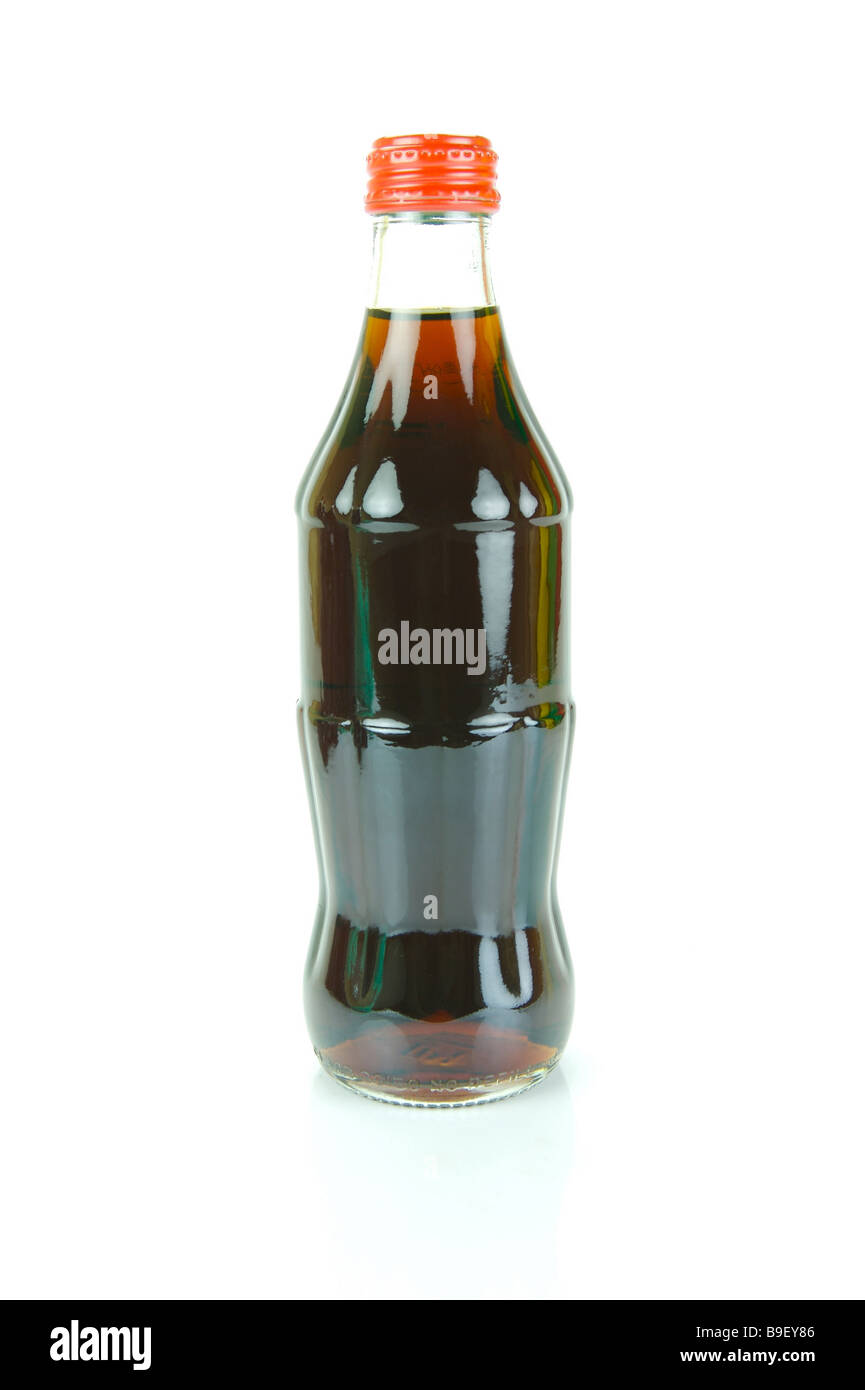 Cola bottles isolated against a white background Stock Photo - Alamy