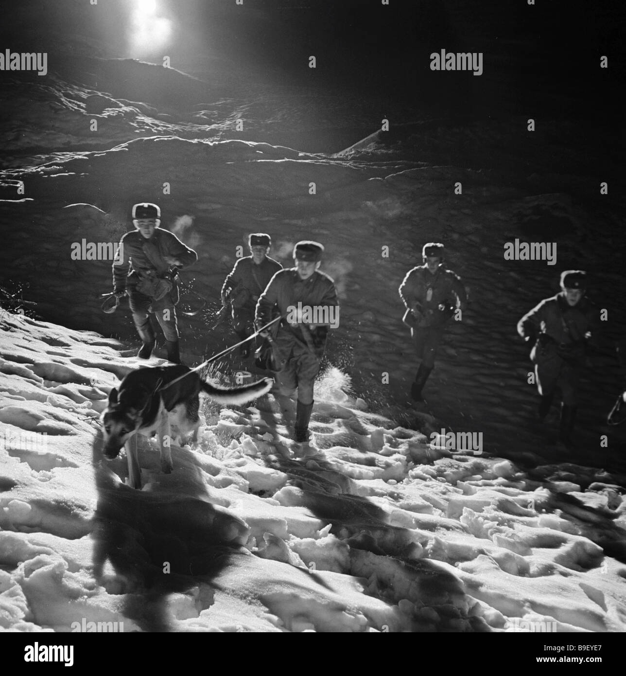 Border guard officers tracking a trespasser Stock Photo - Alamy