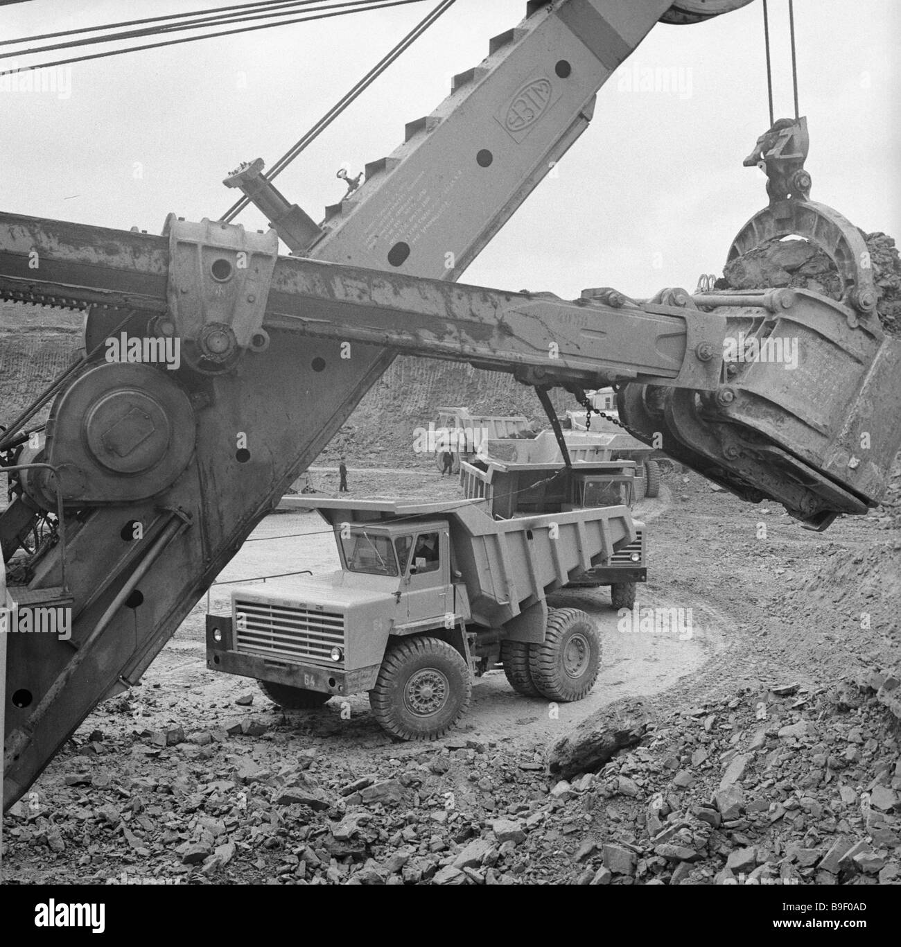 Sulphur production at a mining and chemical plant Yavorov Stock Photo ...
