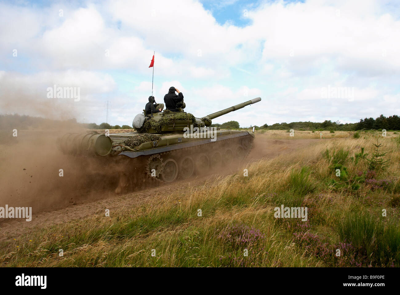 Russian T72 Tank advancing during military show in Holstebro Denmark ...
