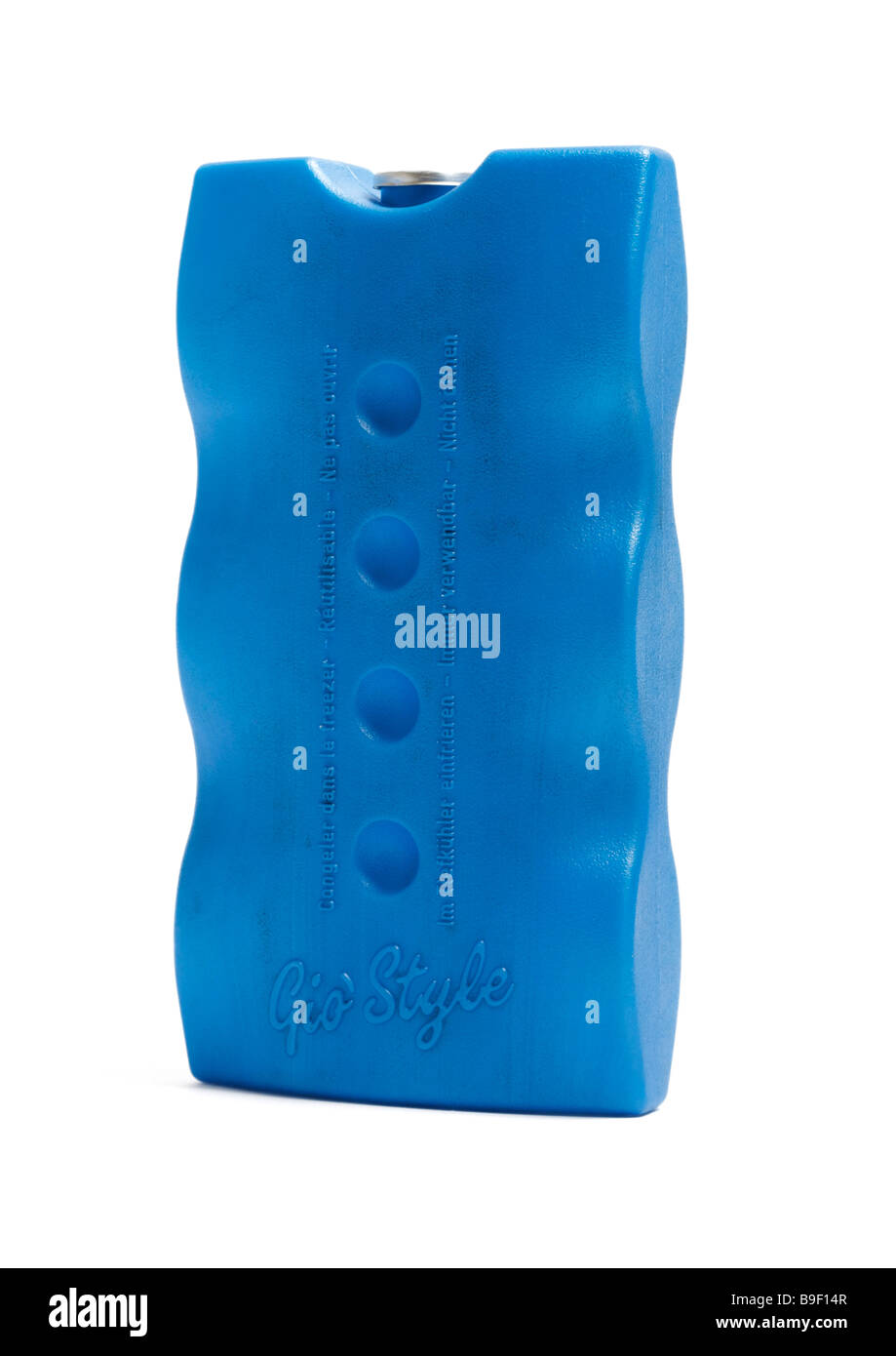 Blue freezer block on white background Stock Photo - Alamy