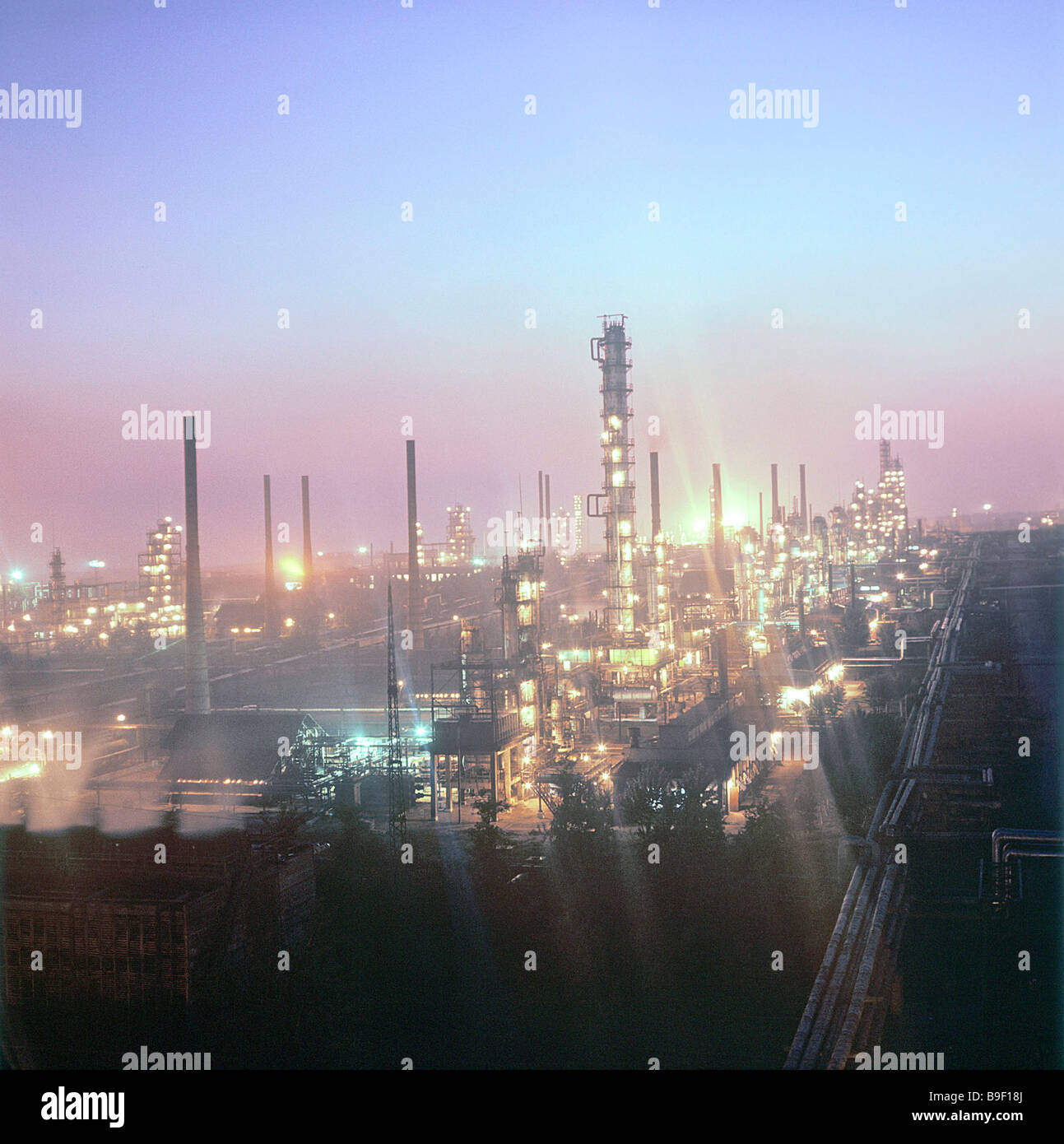 Panorama of the Ufa Petroleum Processing Works in Bashkortostan Stock ...