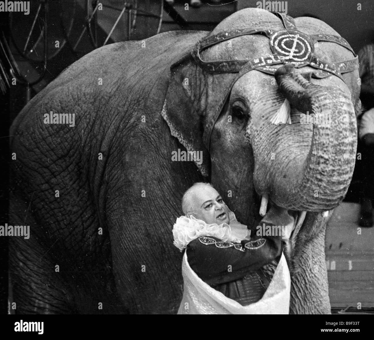 People s Artist of the RSFSR Yury Durov performing with a tamed ...
