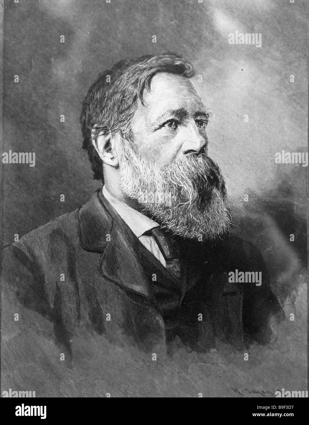 A reproduction of Schoeja engraving Friedrich Engels from the ...