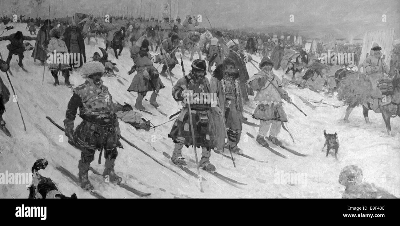 Reproduction of painting Muscovite Military Campaign by Sergei Ivanov ...