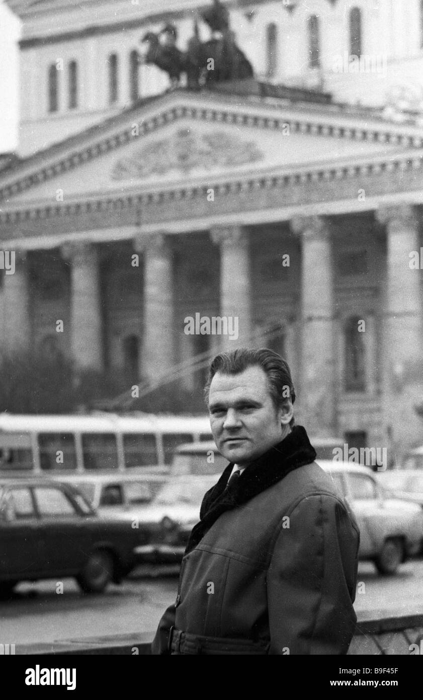 Opera singer Boris Morozov standing near the Bolshoi Theater Stock ...
