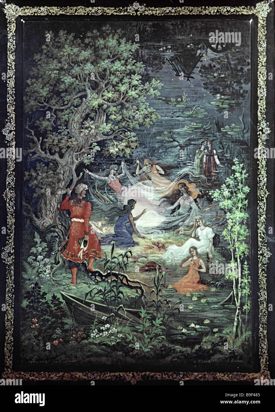 The art lacquer miniature The Mermaid by V I Fomin from the village of ...