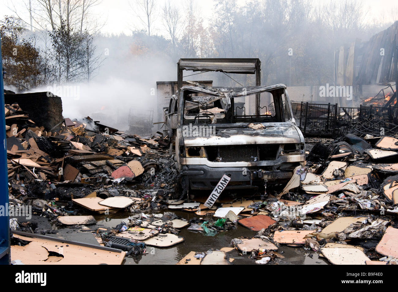 Burnt out lorry in factory hi-res stock photography and images - Alamy