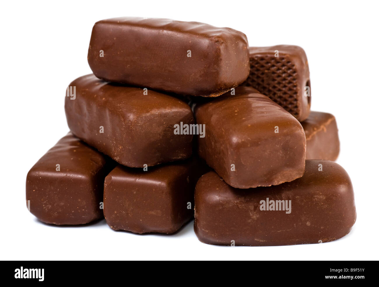 appetizing sweet in chocolate group isolated on white background Stock ...