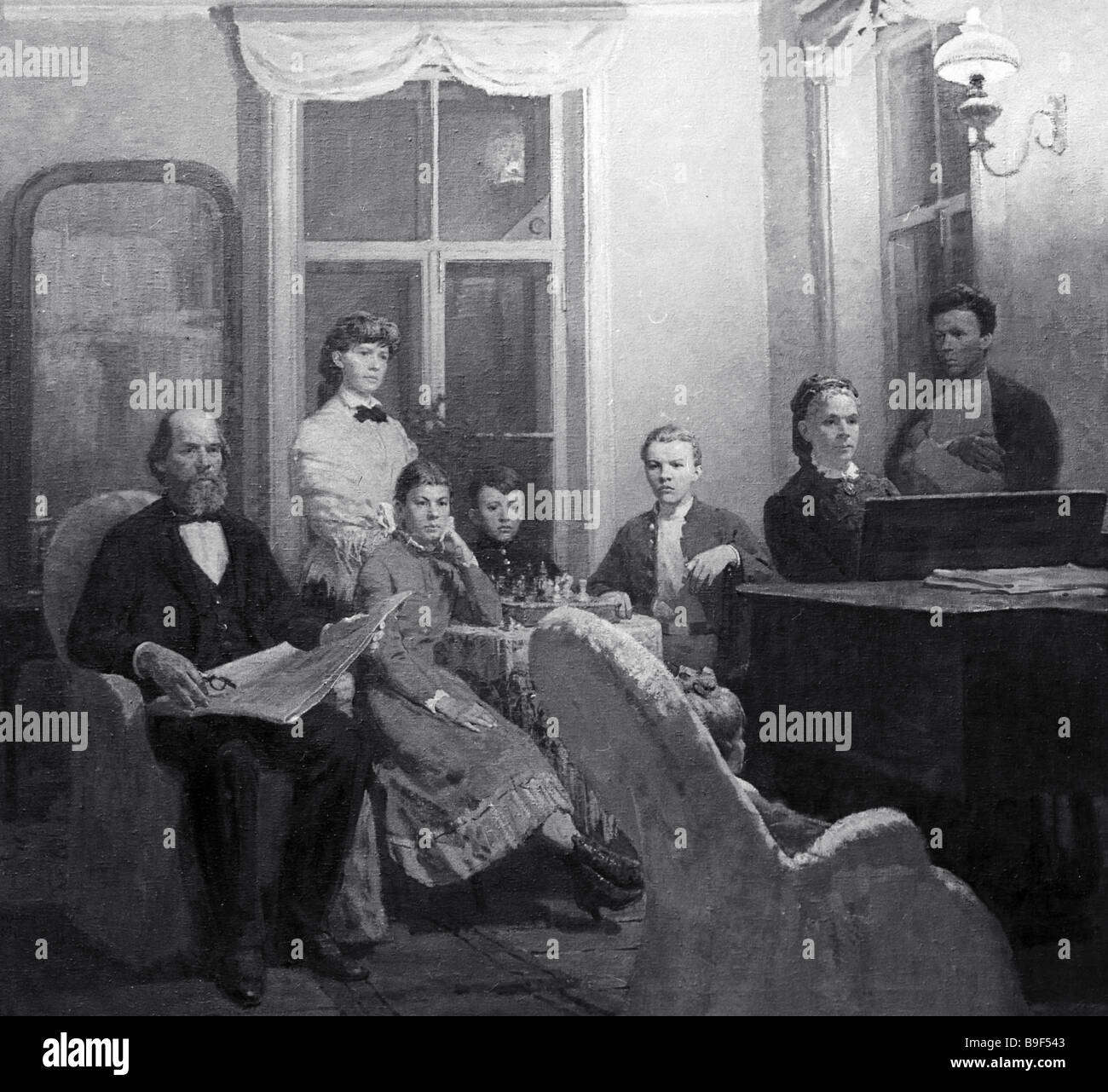 Reproduction of Kotlyarov s painting The Ulyanovs at Moscow painters ...