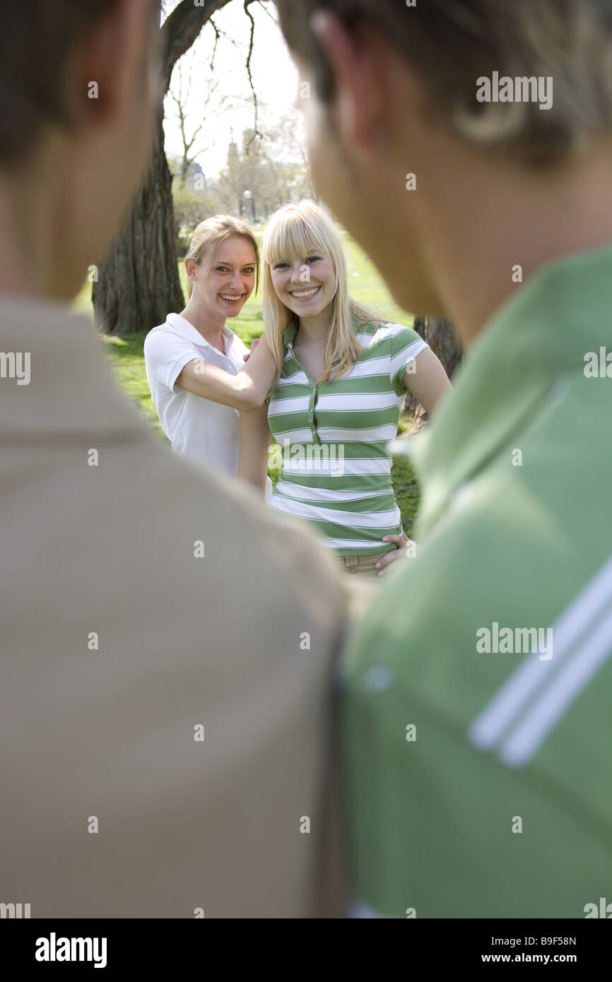 Park women men young conversation detail series people teenagers ...