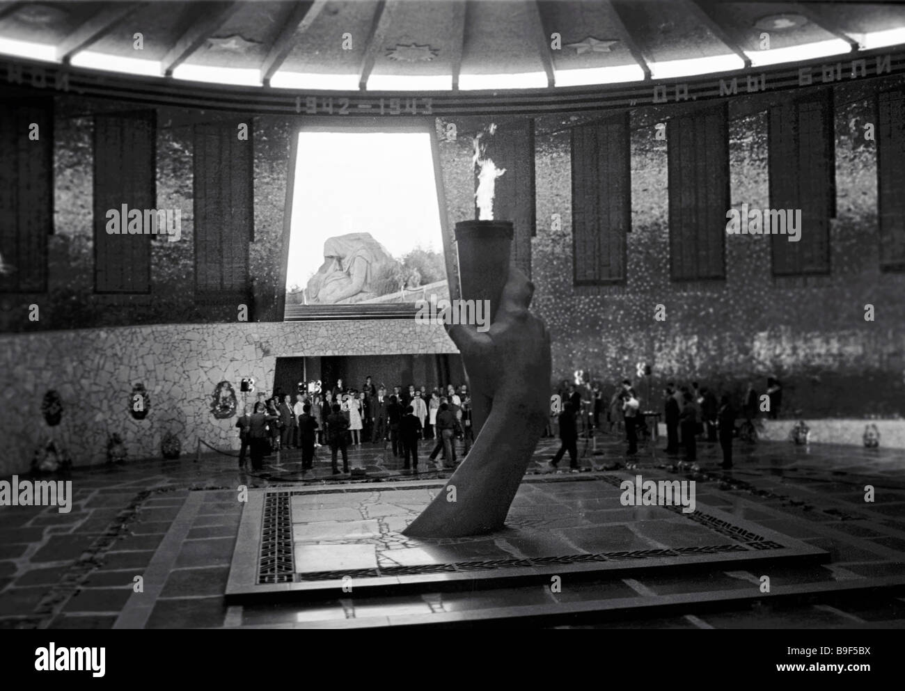 A Soviet French veterans meeting at the pantheon on Mamayev Kurgan ...