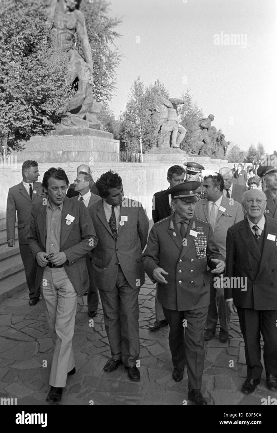 General of the Army Pavel Batov second from right during a Soviet ...