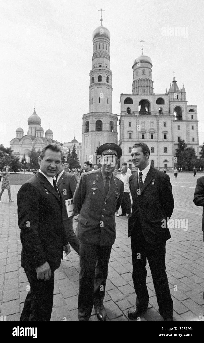 Soviet space pilots heroes of the Soviet Union board engineer Valery ...