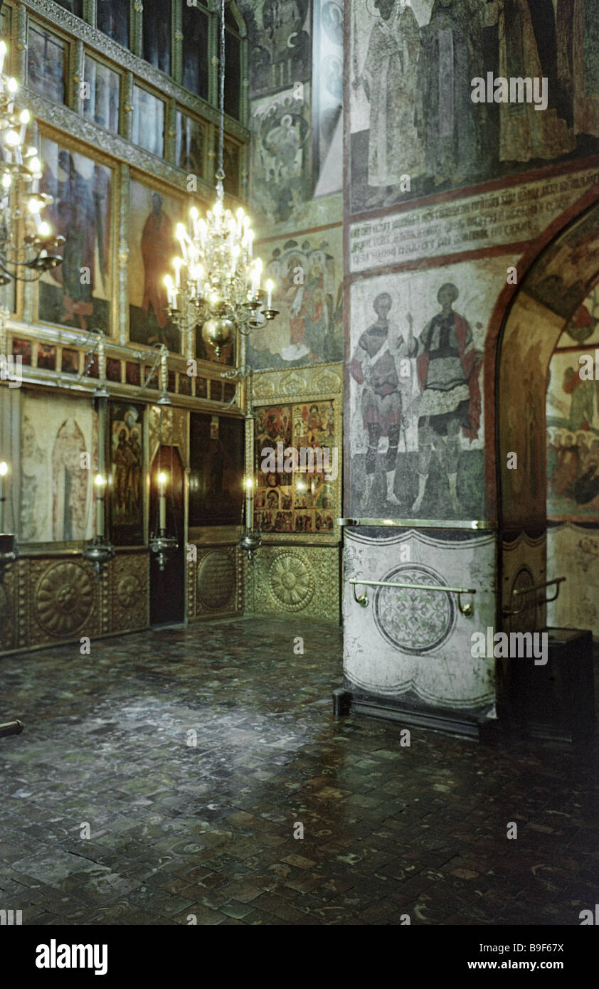The interior of the Annunciation Cathedral Moscow Kremlin Stock Photo ...