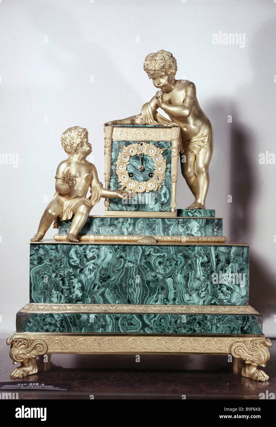 19th century malachite lined clock Russia from Russian royal family ...