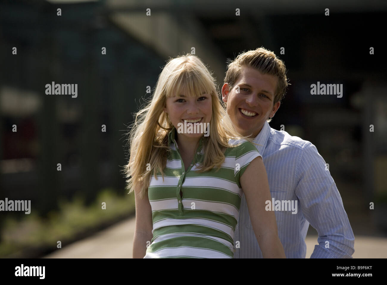Platform couple young cheerfully portrait series people love-pair ...