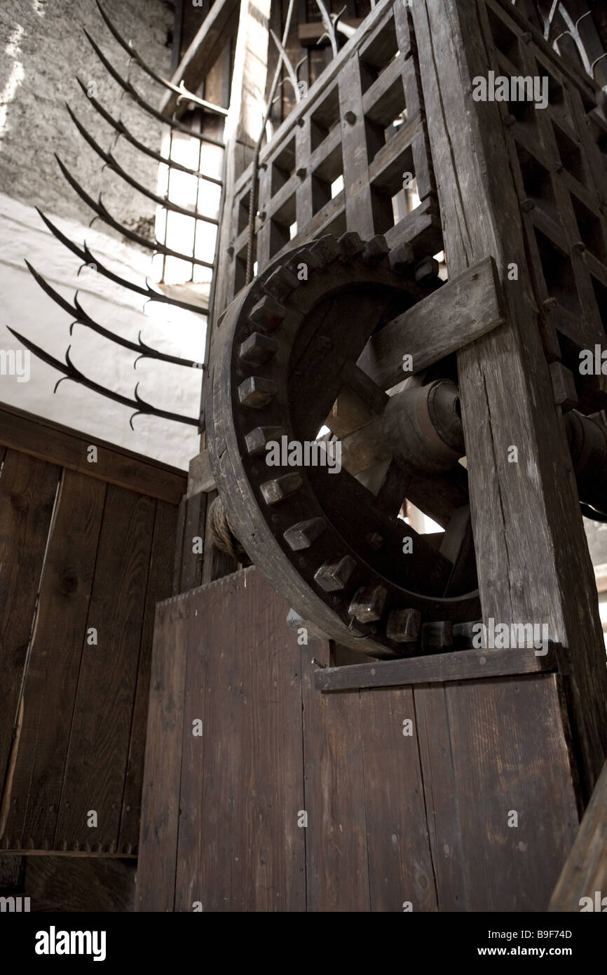 Austria Vorarlberg Feldkirch shadow-castle pulley historic Stock Photo ...