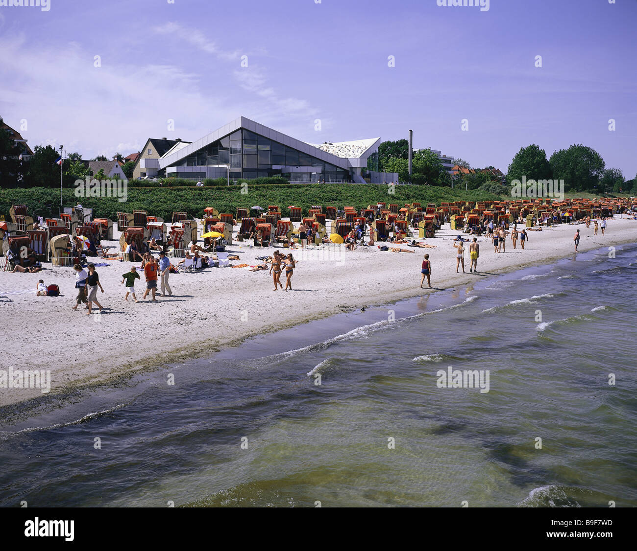 Germany Schleswig-Holstein Scharbeutz beach swimmers Northern Germany ...
