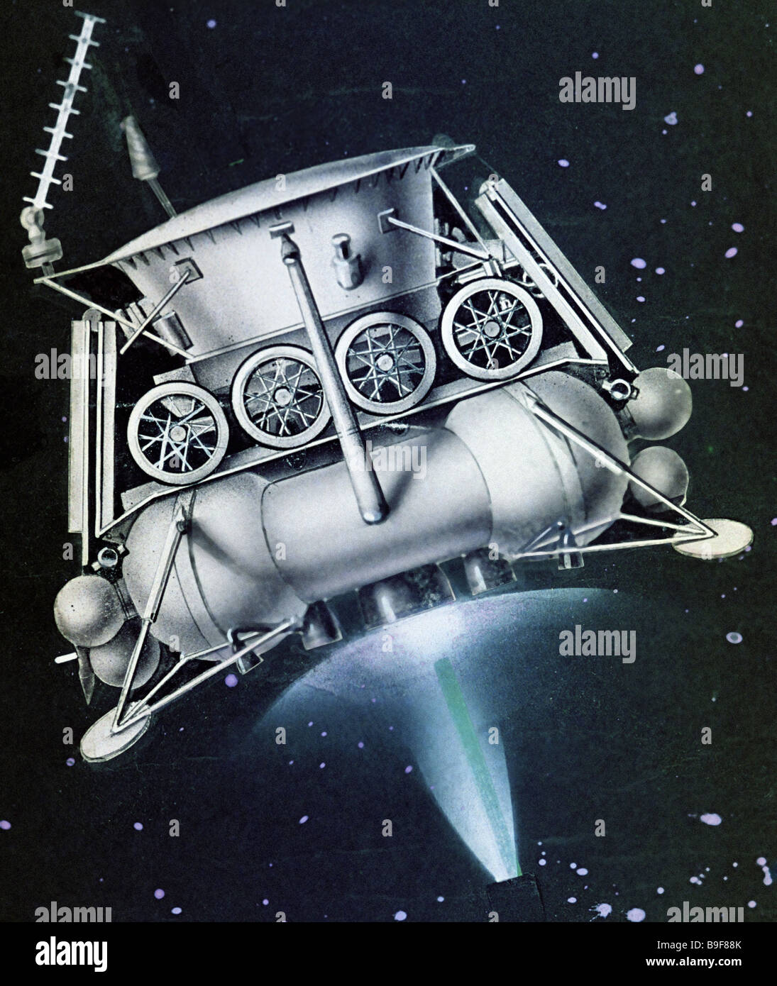 Luna 17 space rover Reproduction of the drawing Stock Photo - Alamy