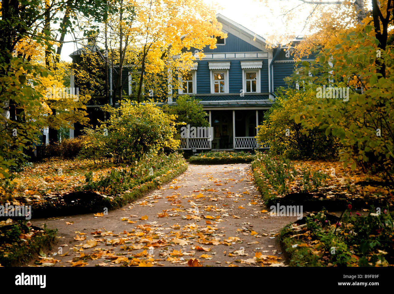View of house museum of Peter Tchaikovsky in Klin from the park Stock ...
