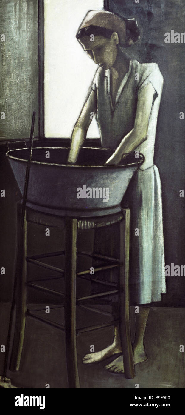 A copy of Akop Akopyan s picture Laundress 1960 Stock Photo - Alamy