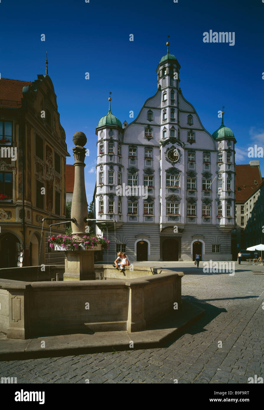 Upper swabian baroque street town hall rococo rococo facade sight hi ...