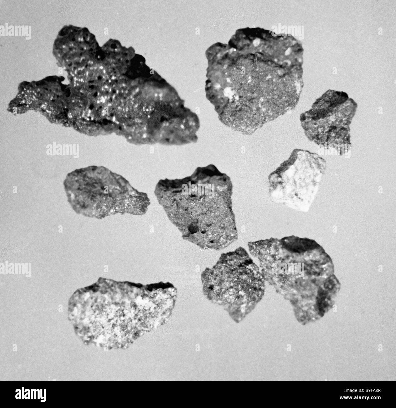 Particles of rock in the composition of lunar regolith Stock Photo - Alamy