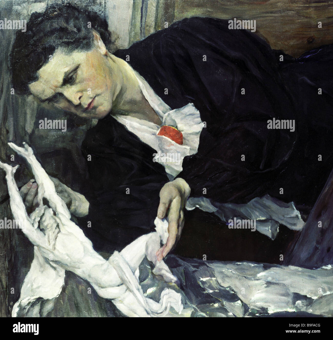 Portrait of sculptor Vera Mukhina by Mikhail Nesterov 1940 Stock Photo ...