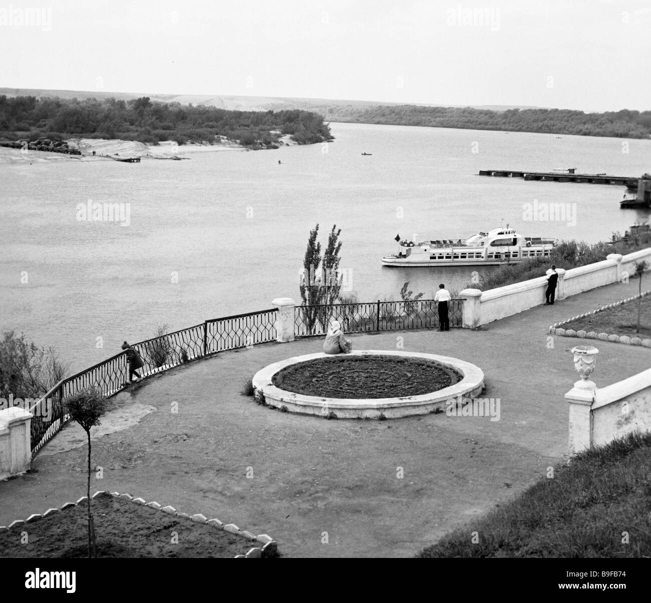 River embankment in the Cossack village of Veshenskaya birth place of ...