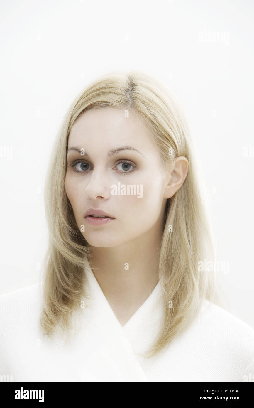 woman young blond seriously portrait series people long-haired ...