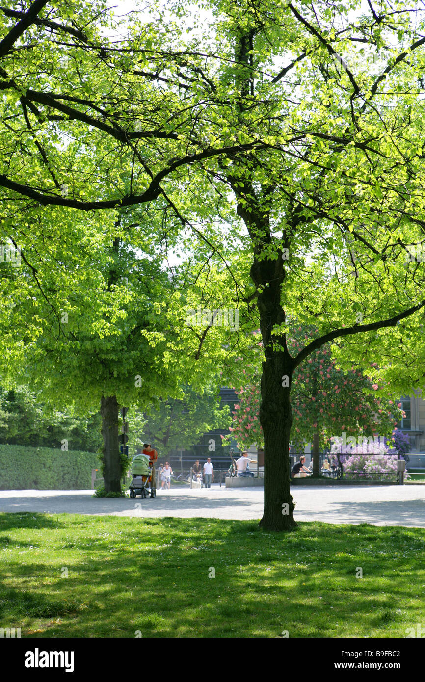 Germany Bavaria Munich courtyard garden Stock Photo - Alamy