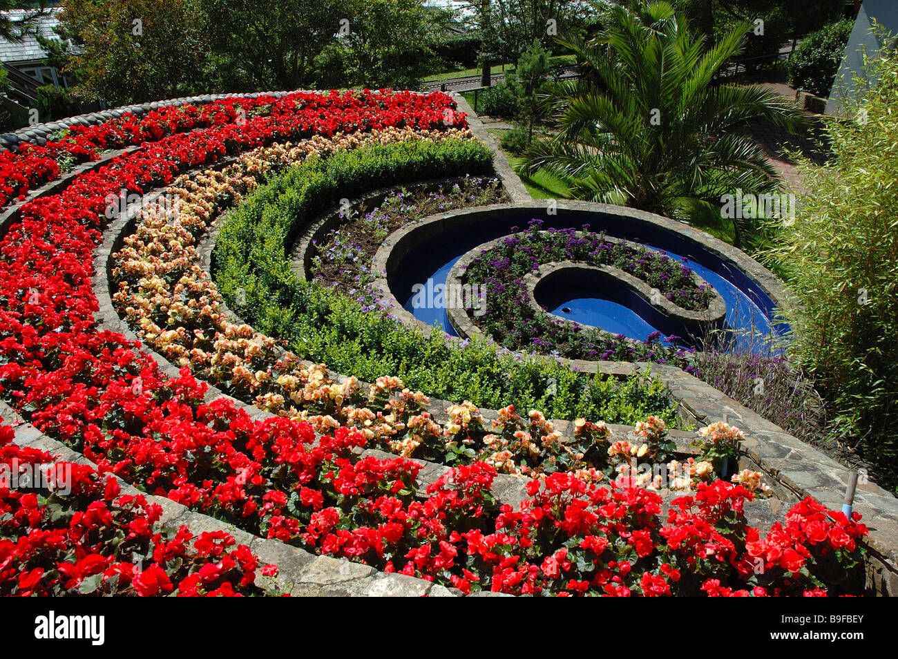 Ornamental gardens at Pecorama Beer Dorset Stock Photo - Alamy